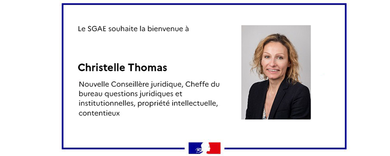 Christelle Thomas, nouvelle conseillère juridique, cheffe du bureau ...